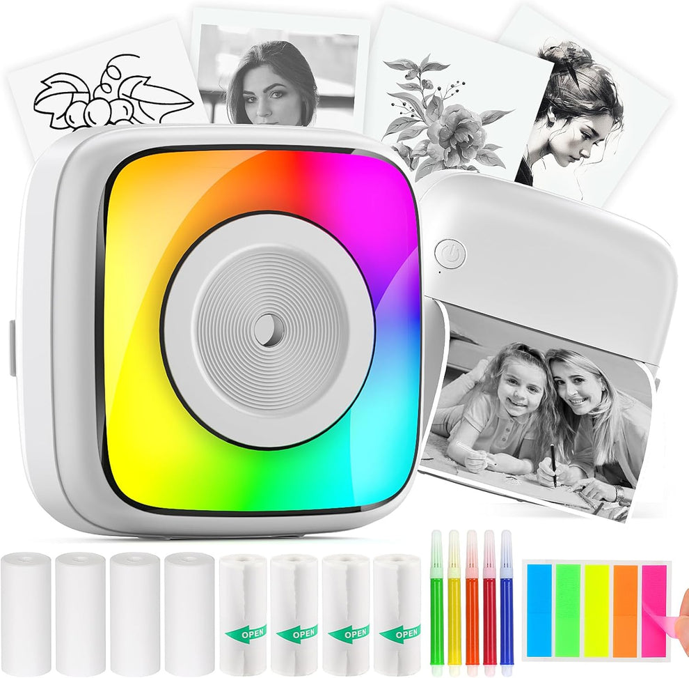 HuiJuKeJi Mini Sticker Printer: Inkless & Portable – GearMustHave