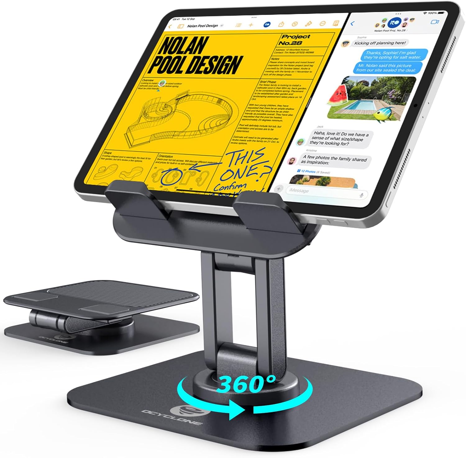 360 Rotating iPad Stand by OCYCLONE - Versatile Tablet Holder ...