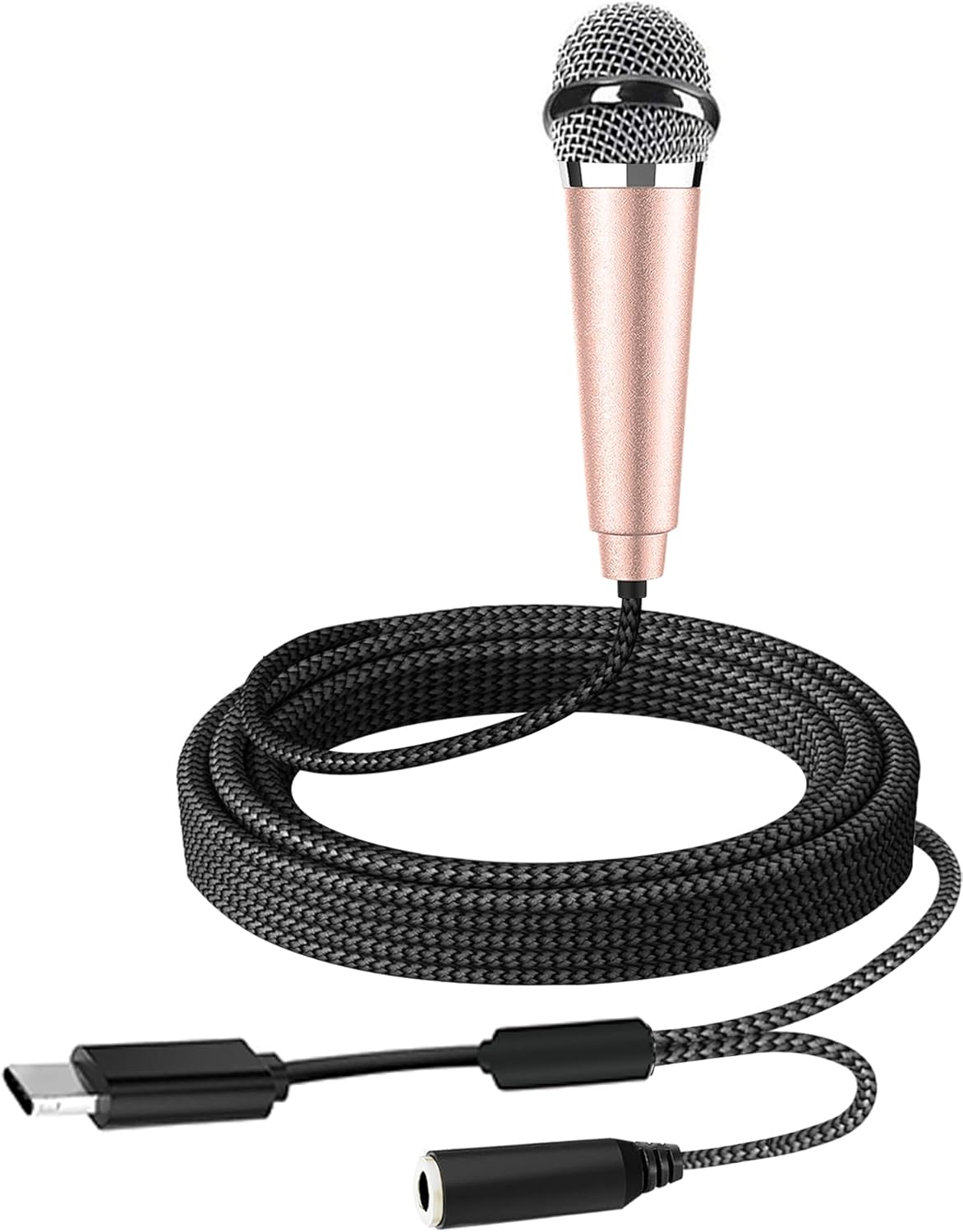 Rose Gold USB C Mini Mic - Portable Wired ASMR Mic for Phone/Laptop ...