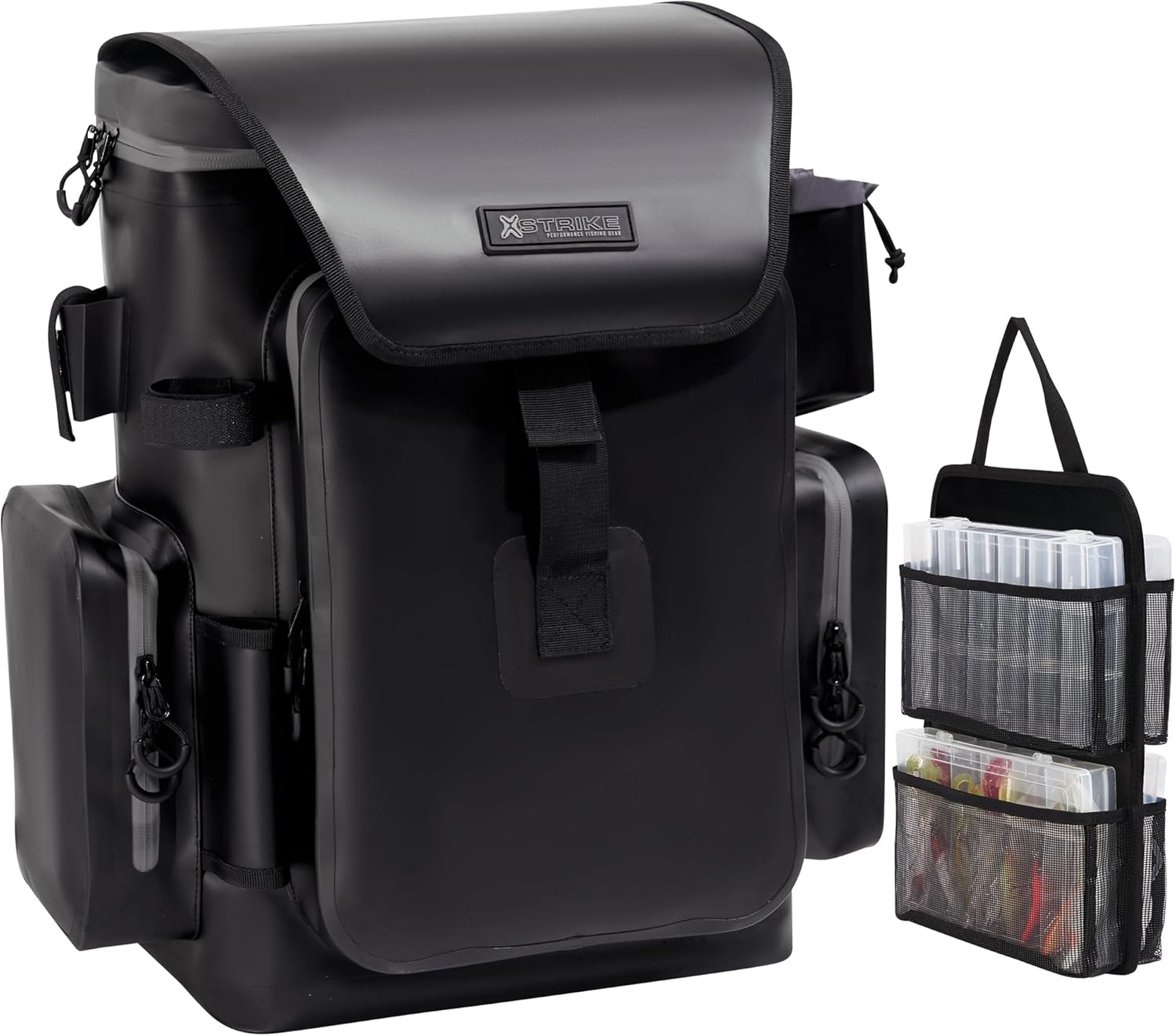 Waterproof Fishing Backpack with Rod Holder & Tackle Boxes - X Strike ...