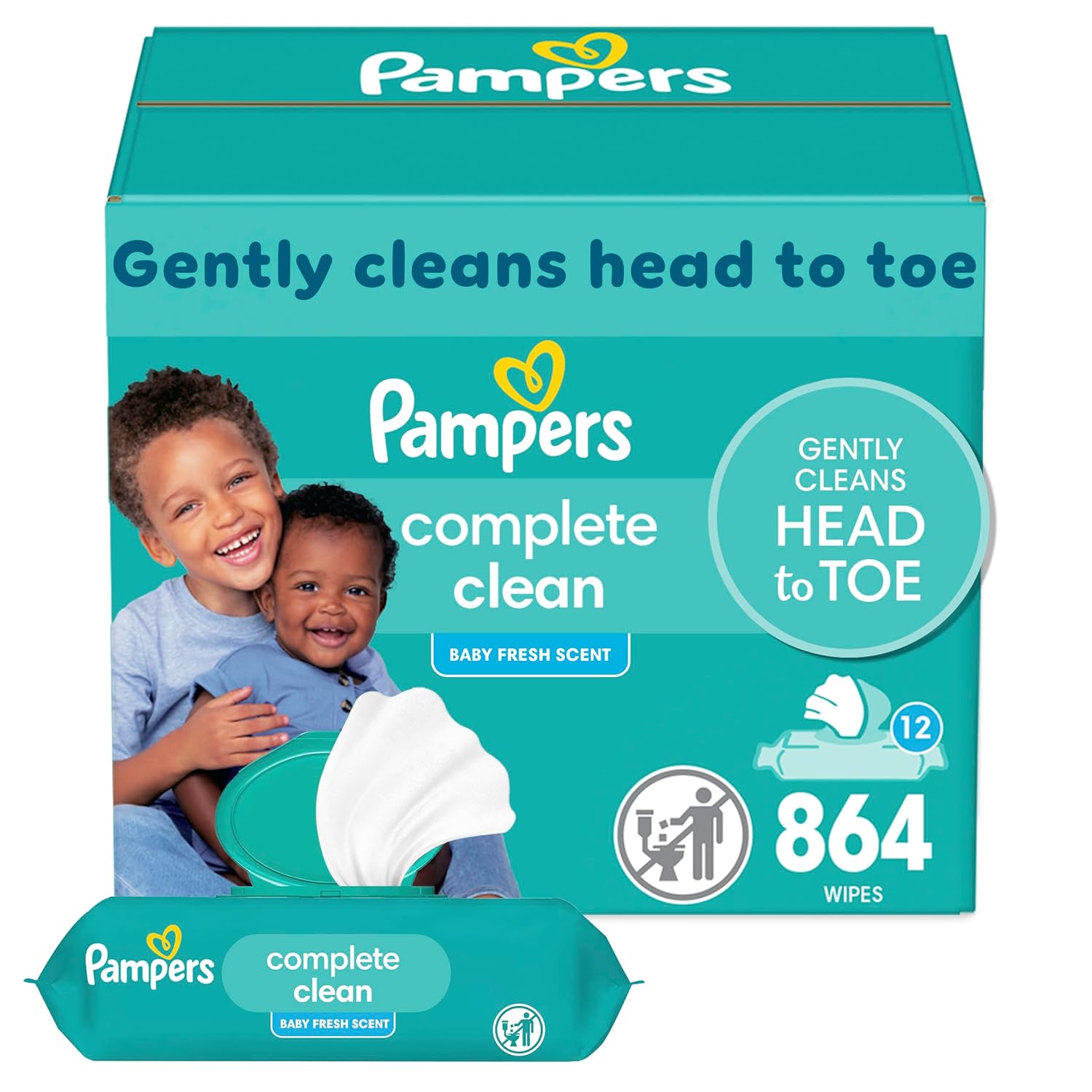 Pampers Complete Clean Baby Wipes, 864 ct, Fresh Scent, Gentle Cleansi ...
