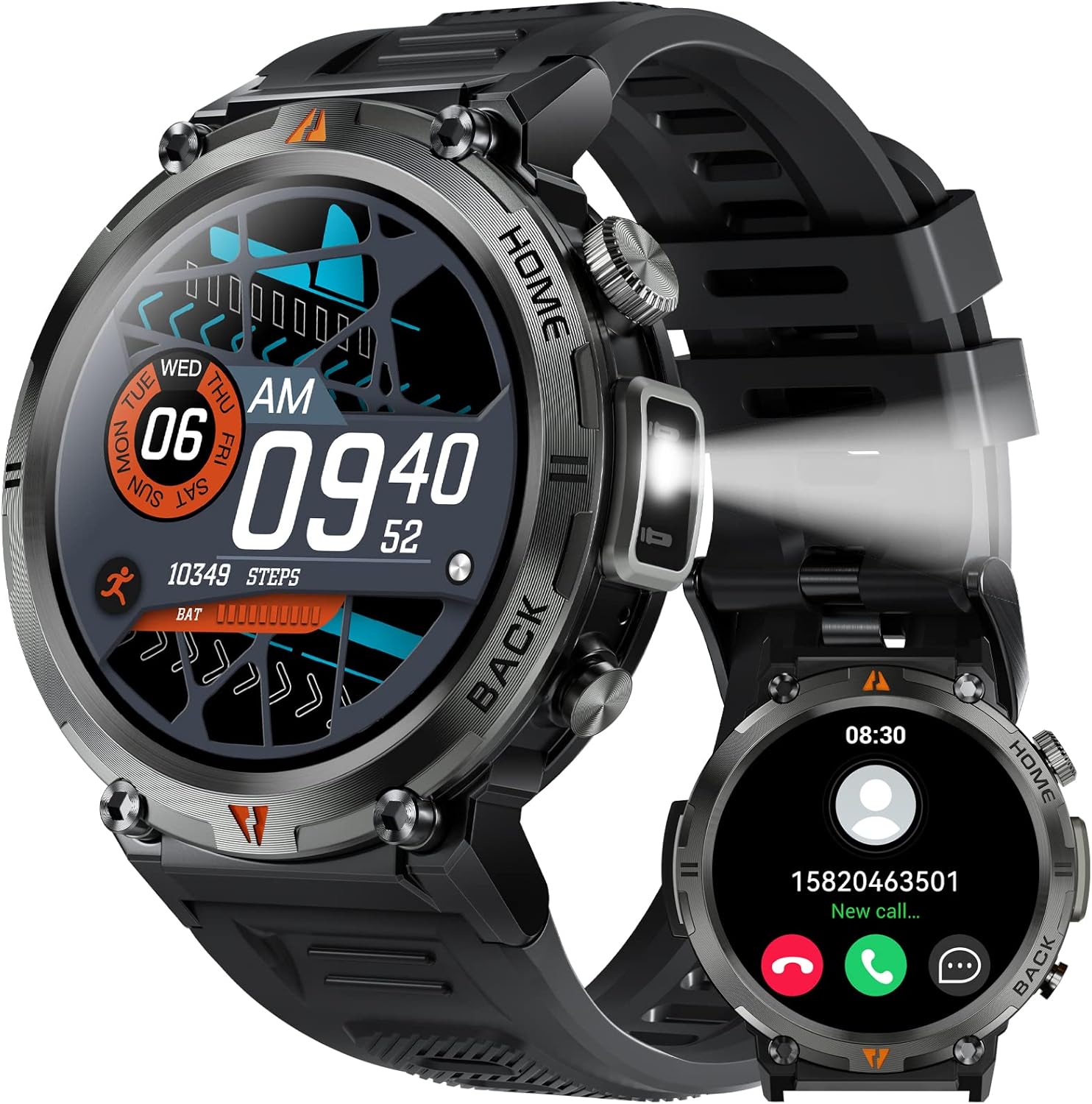 Rugged Military Smartwatch: 100+ Sports Modes – GearMustHave