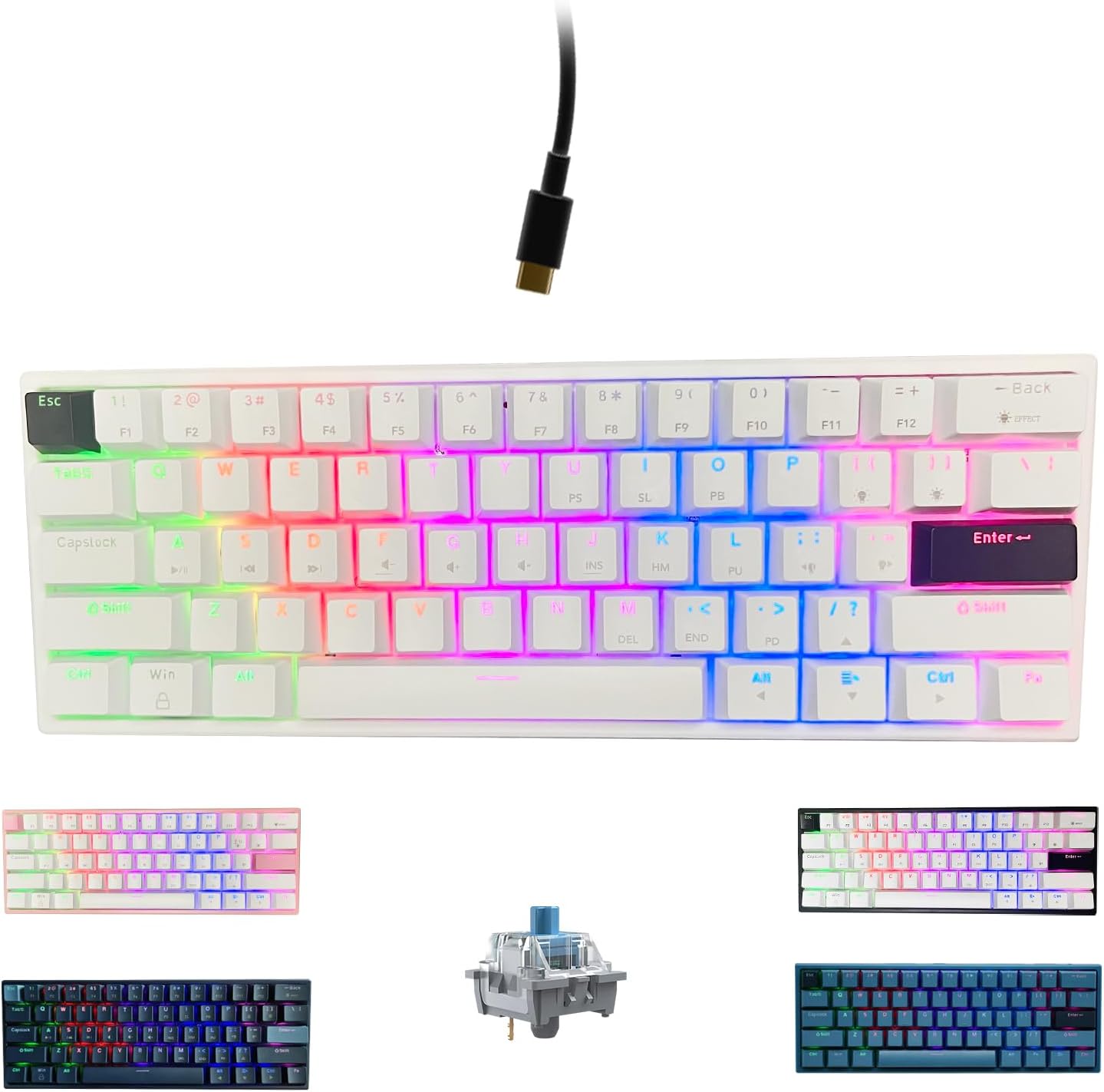 ONE-UP 61-Key Compact Mechanical Gaming Keyboard – GearMustHave