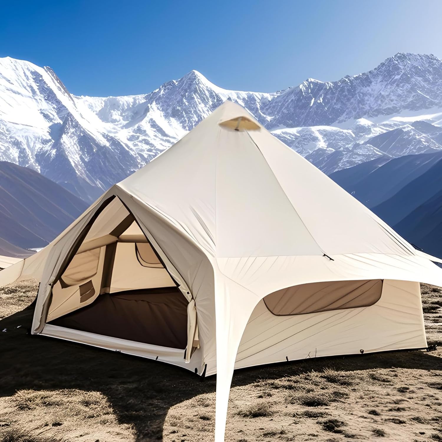 HikerSKY 4 Season Inflatable Yurt Tent: Spacious Family Glamping Haven ...