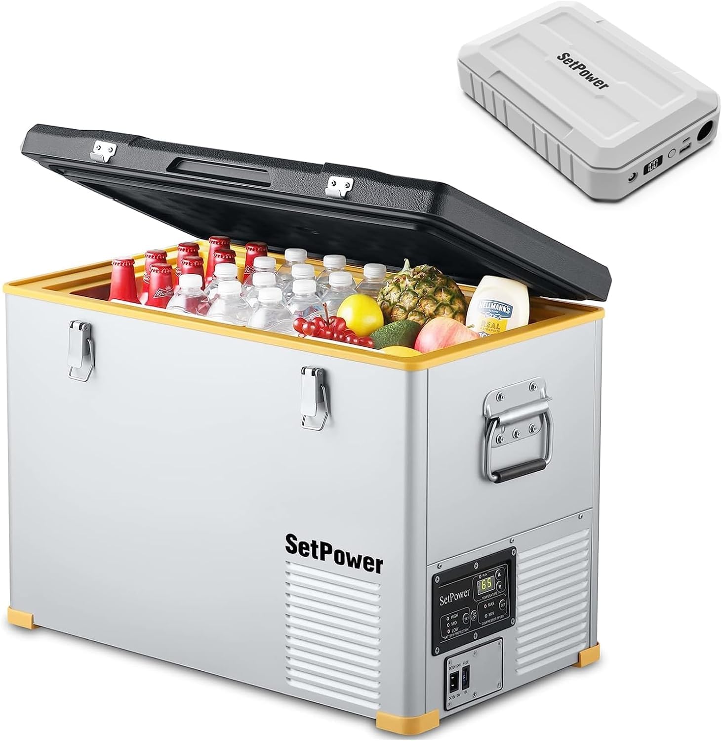 Setpower Portable Fridge Freezer with Magnetic Power Station - 48 Quar ...