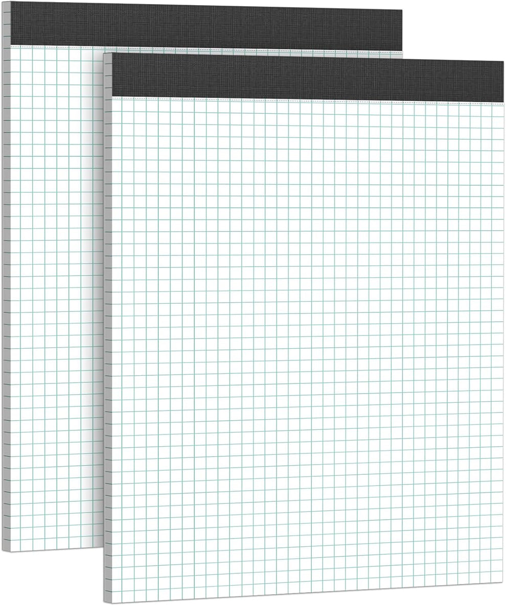 Quad Ruled Graph Paper Pad 8.5x11 - Easy-Tear Perforations, 2 Pack ...
