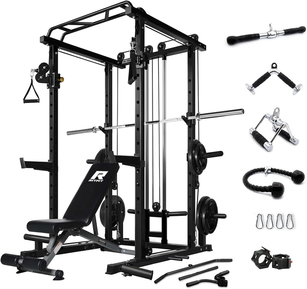 RitFit Power Cage: 1000LB Squat Rack with Versatile Attachments ...