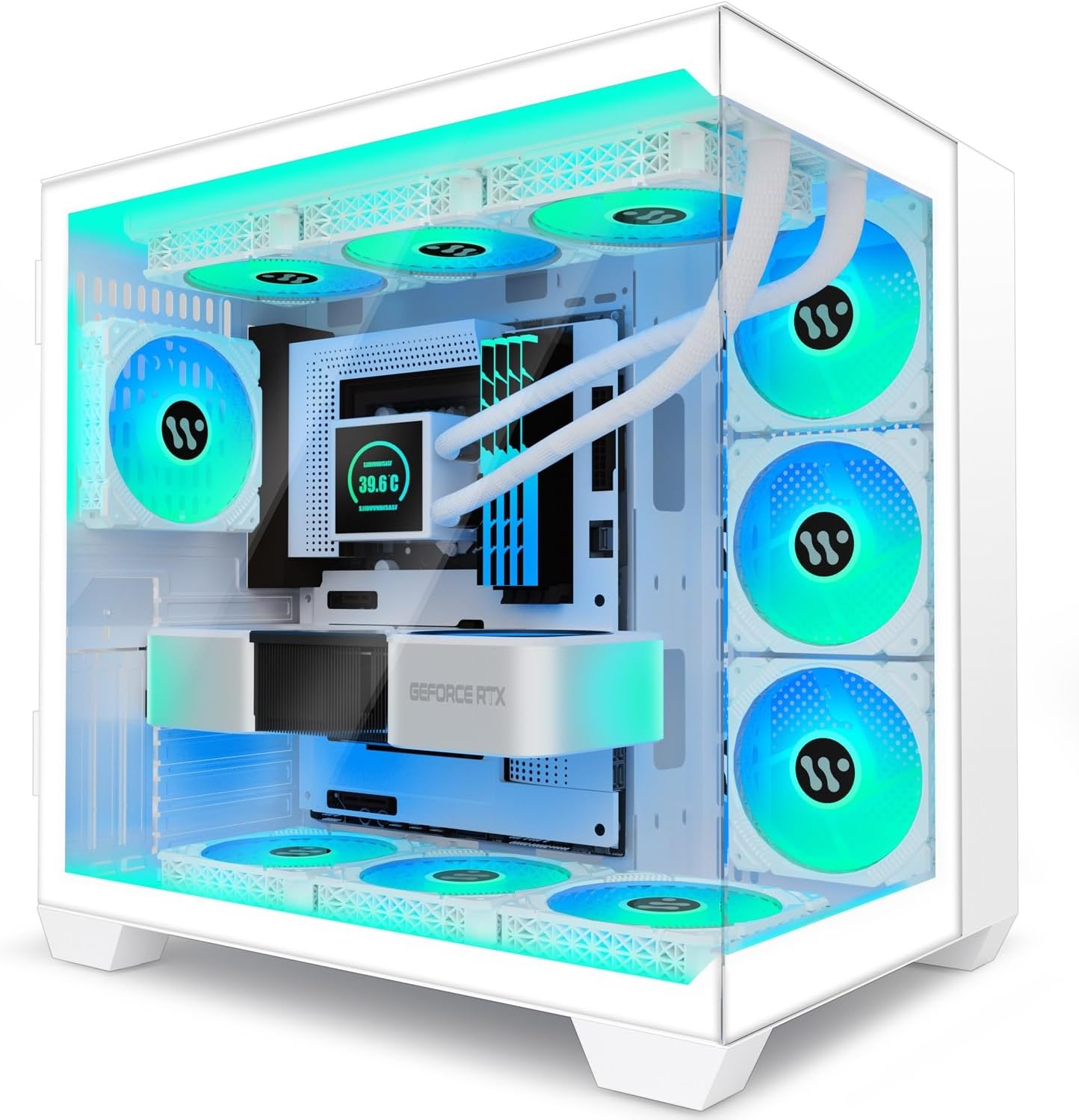 AMANSON Mid-Tower Gaming PC Case with 9 ARGB Fans & Type-C – GearMustHave