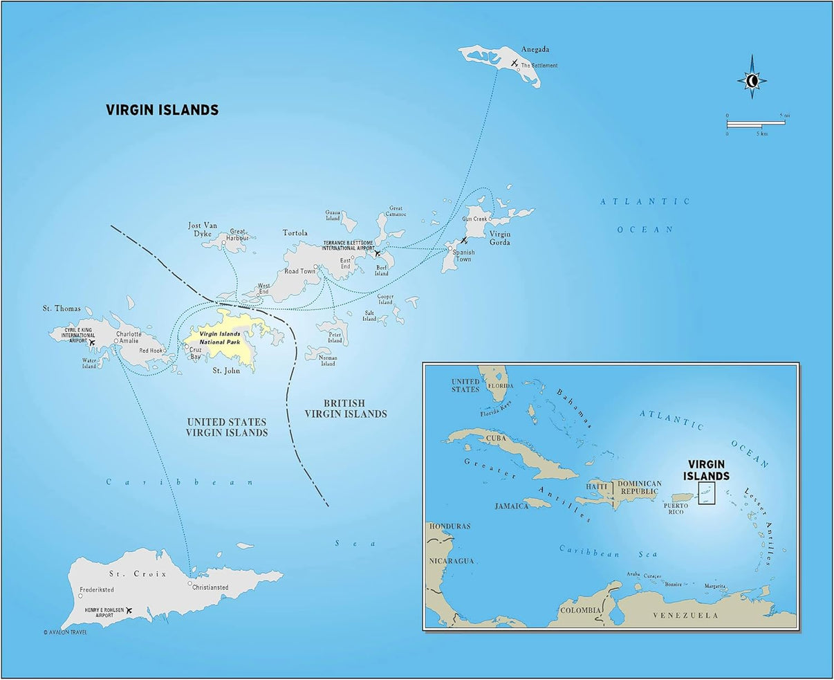 Large Detailed Political Map of Virgin Islands - 20x24 Laminated ...