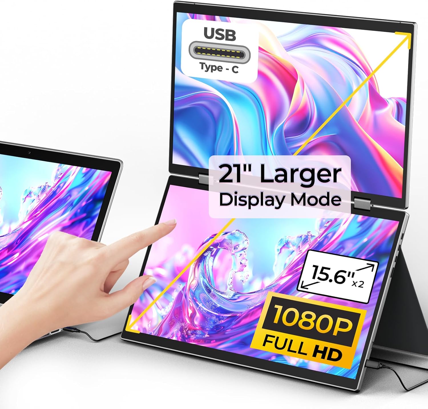Portable Dual Touch Screen Monitors - Triple Screen Extender – GearMustHave