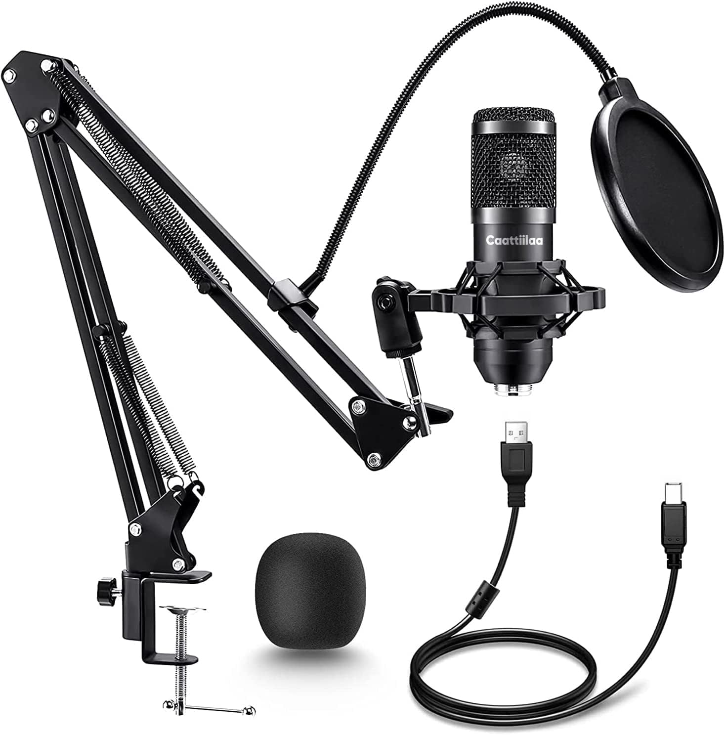 USB Condenser Microphone - Pro Sound Quality, Easy-Take Mic Kit ...