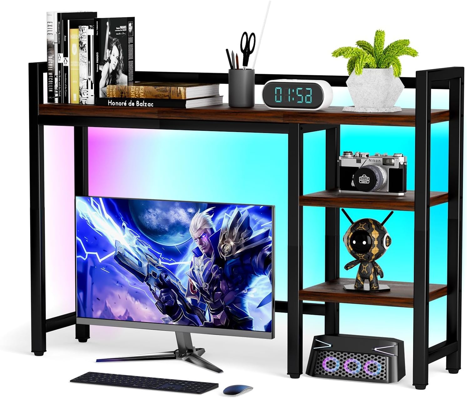 4 Tier RGB Desk Hutch for Max Monitor - Organize in Style! – GearMustHave