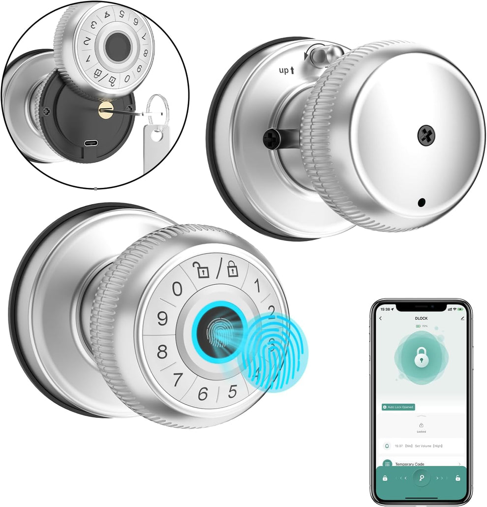Smart Fingerprint Door Knob - Secure Access Control – GearMustHave
