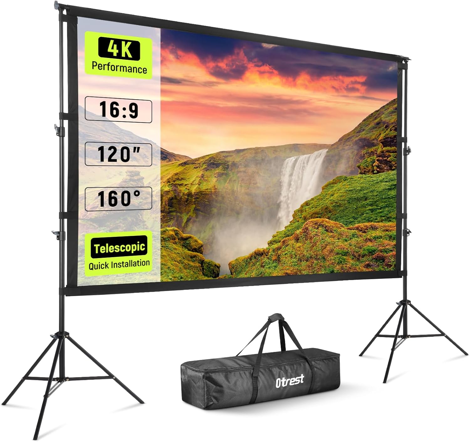 OTREST 120 Telescopic Projector Screen: 4K HD Portable Dream Display ...