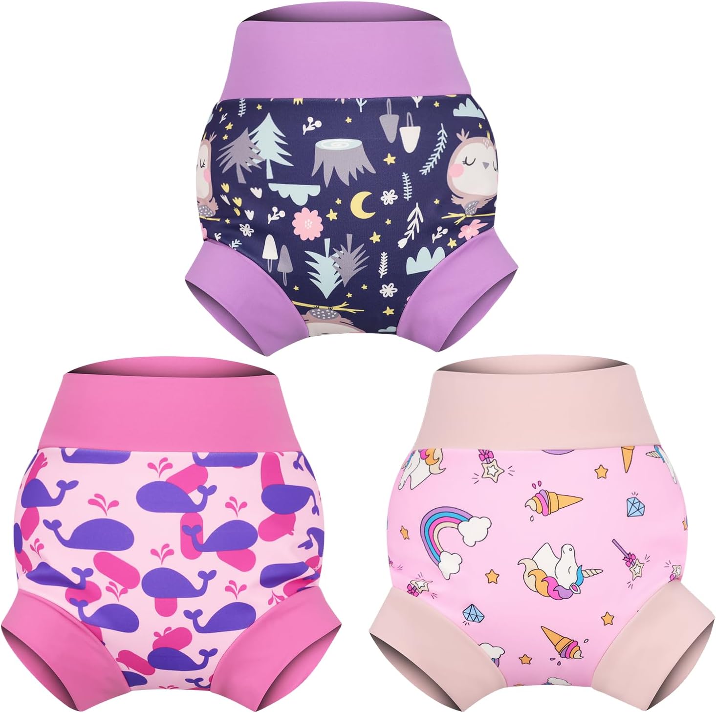 MOEMOE Baby Reusable Swim Diapers Set - Leak-proof & Cute Designs ...