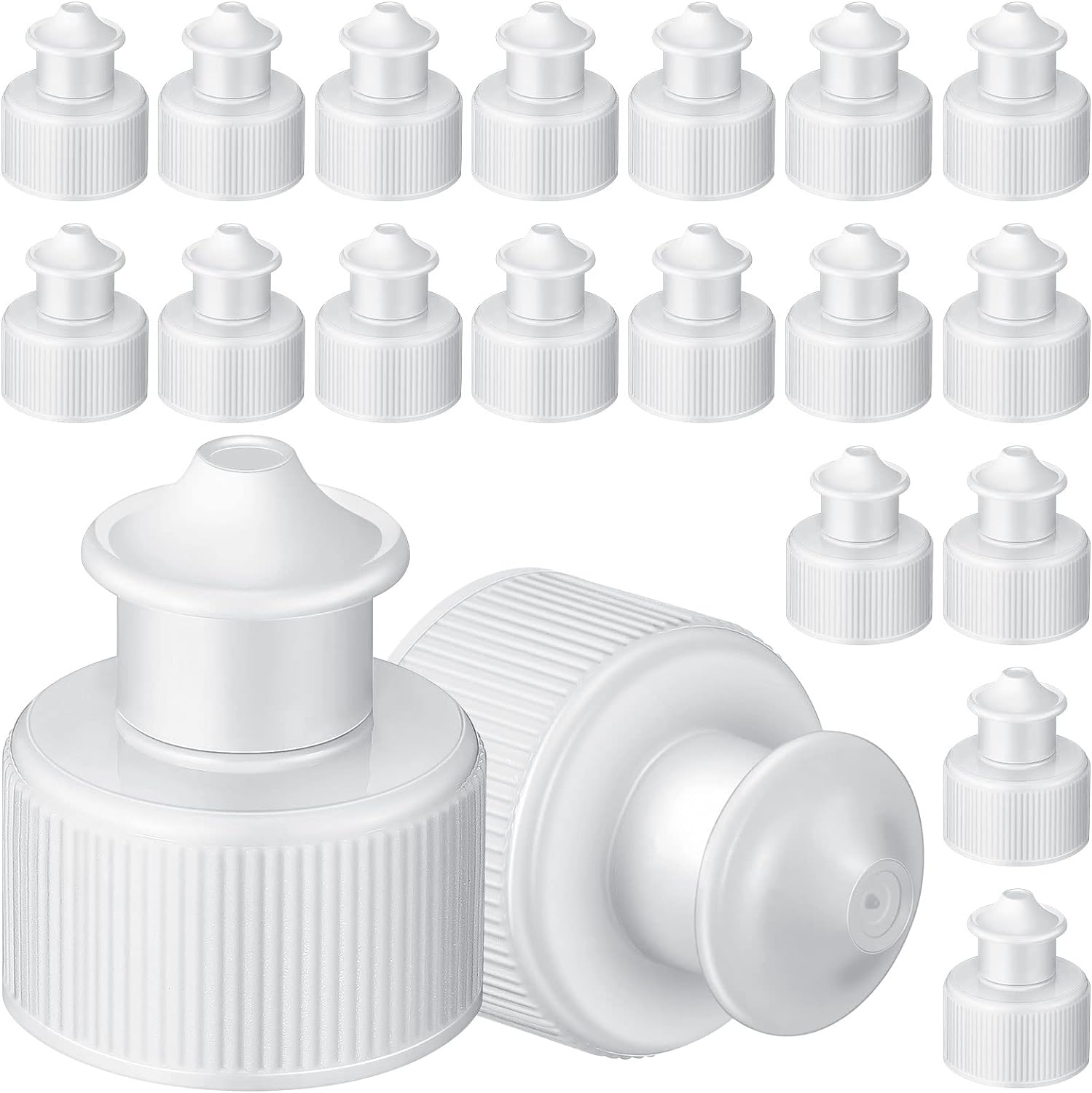20 Pack White Sports Bottle Caps - Sieral Compatible – GearMustHave