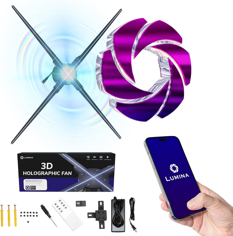 LUMINA 3D Holographic Fan: Wi-Fi Control, HD Resolution – GearMustHave