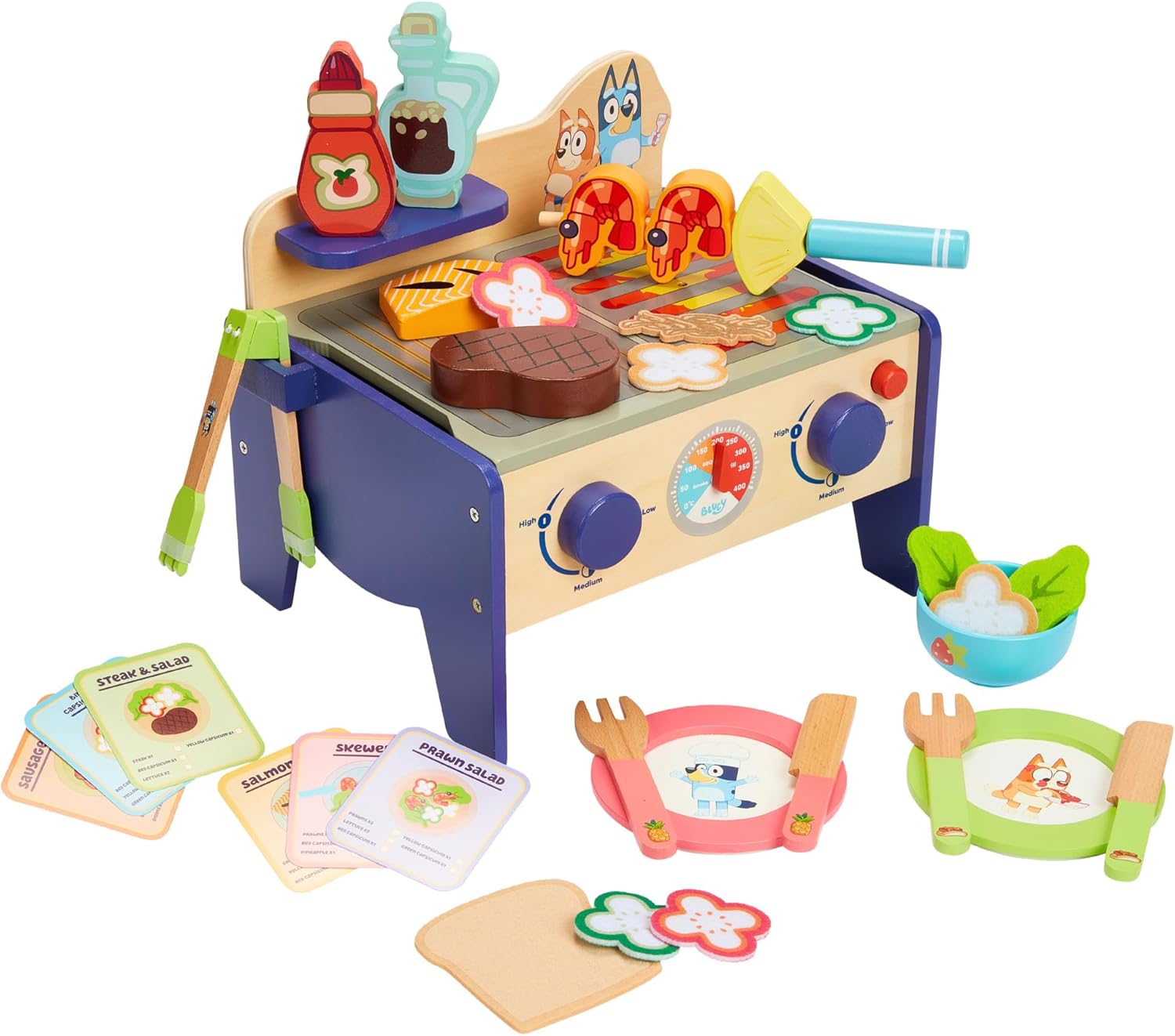 33-Piece Bluey BBQ & Salad Set for Realistic Play – GearMustHave