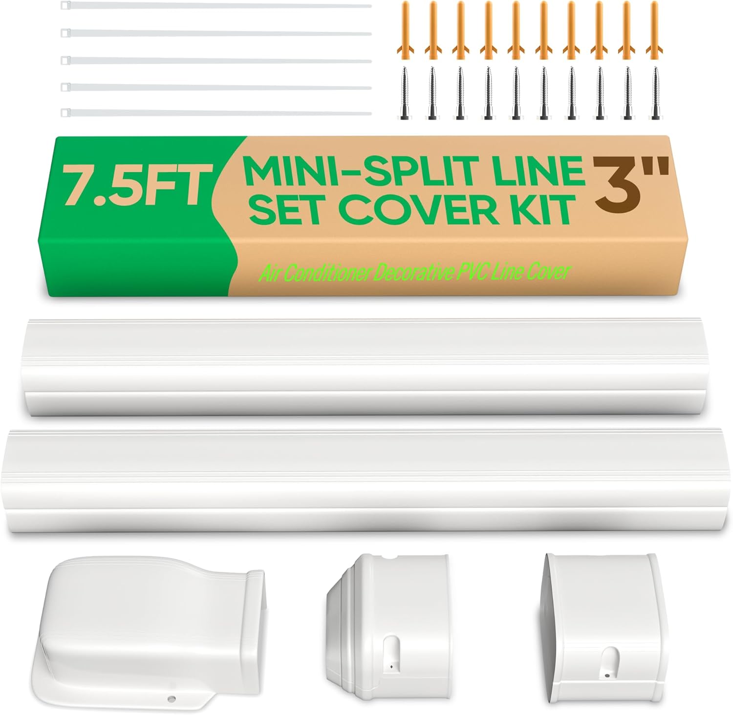 Mini Split Line Set Cover Kit by Plusluck - Ultimate Outdoor AC Protec ...