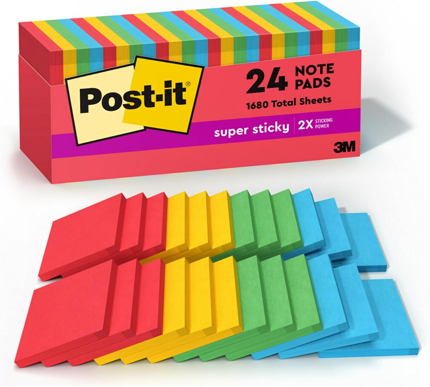 Post-it 24 Super Sticky Note Pads - Fun & Functional! – GearMustHave