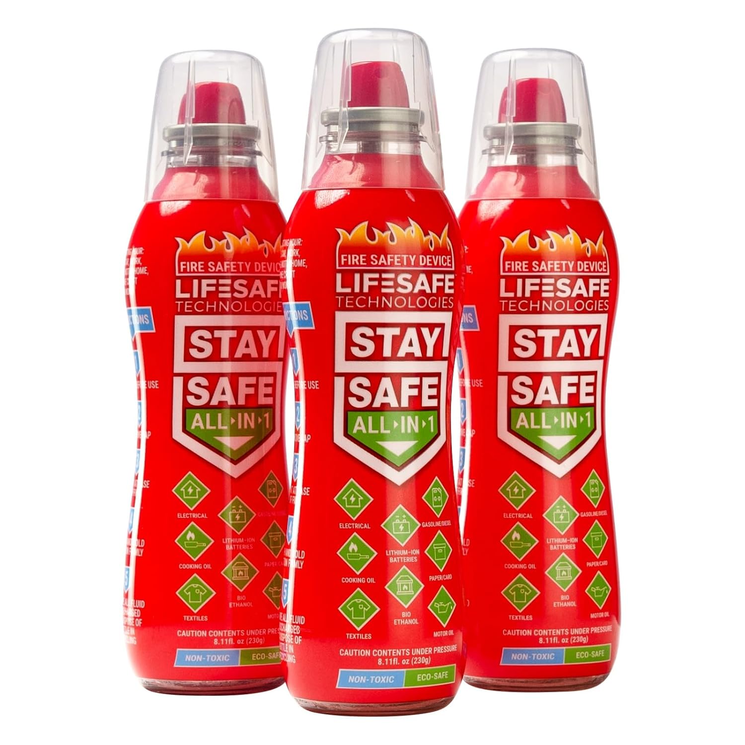 LifeSafe Technologies StaySafe All-in-1 Portable Fire Extinguisher ...
