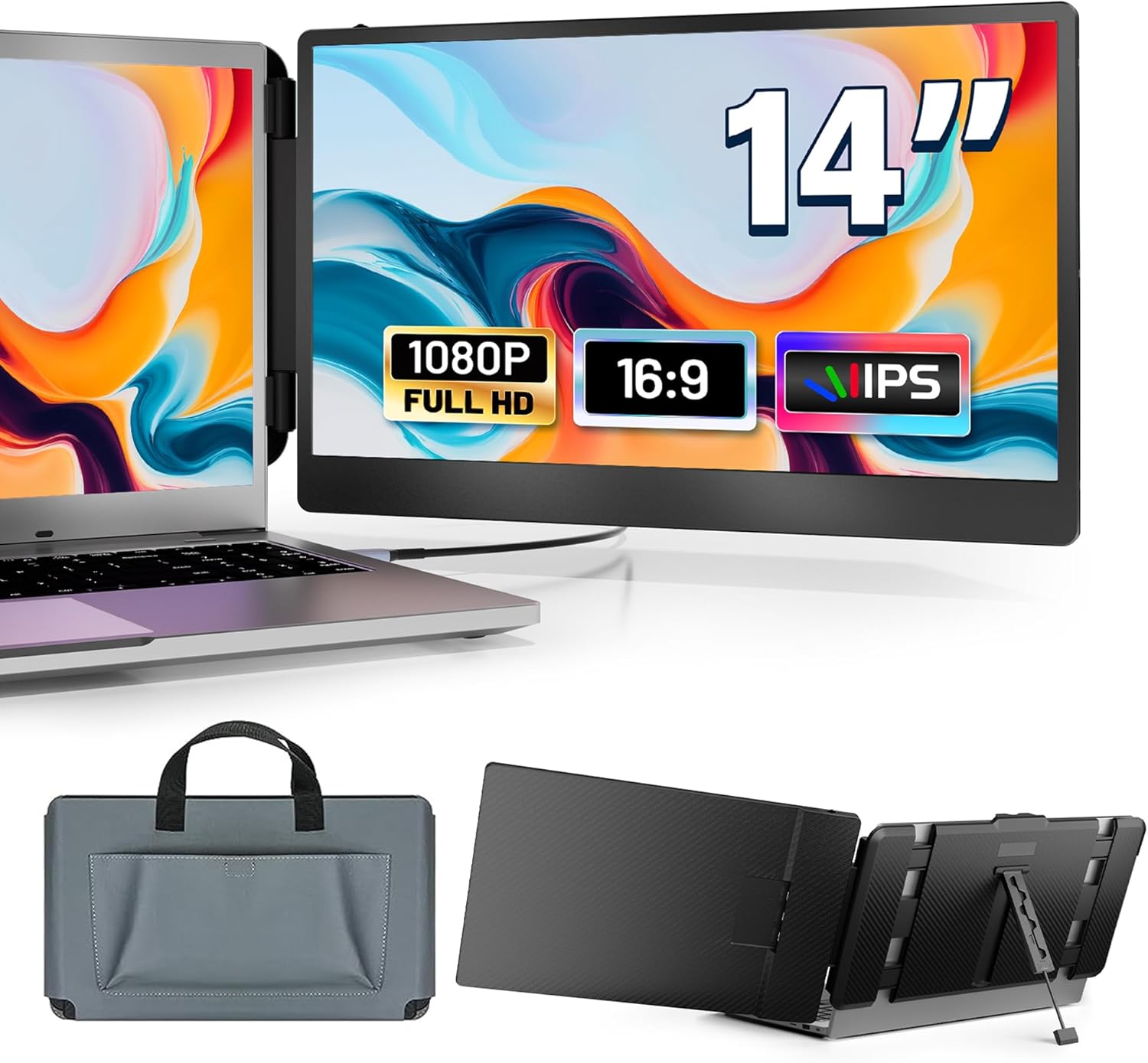 Dual Screen Laptop Extender: FHD 1080P IPS Plug & Play – GearMustHave