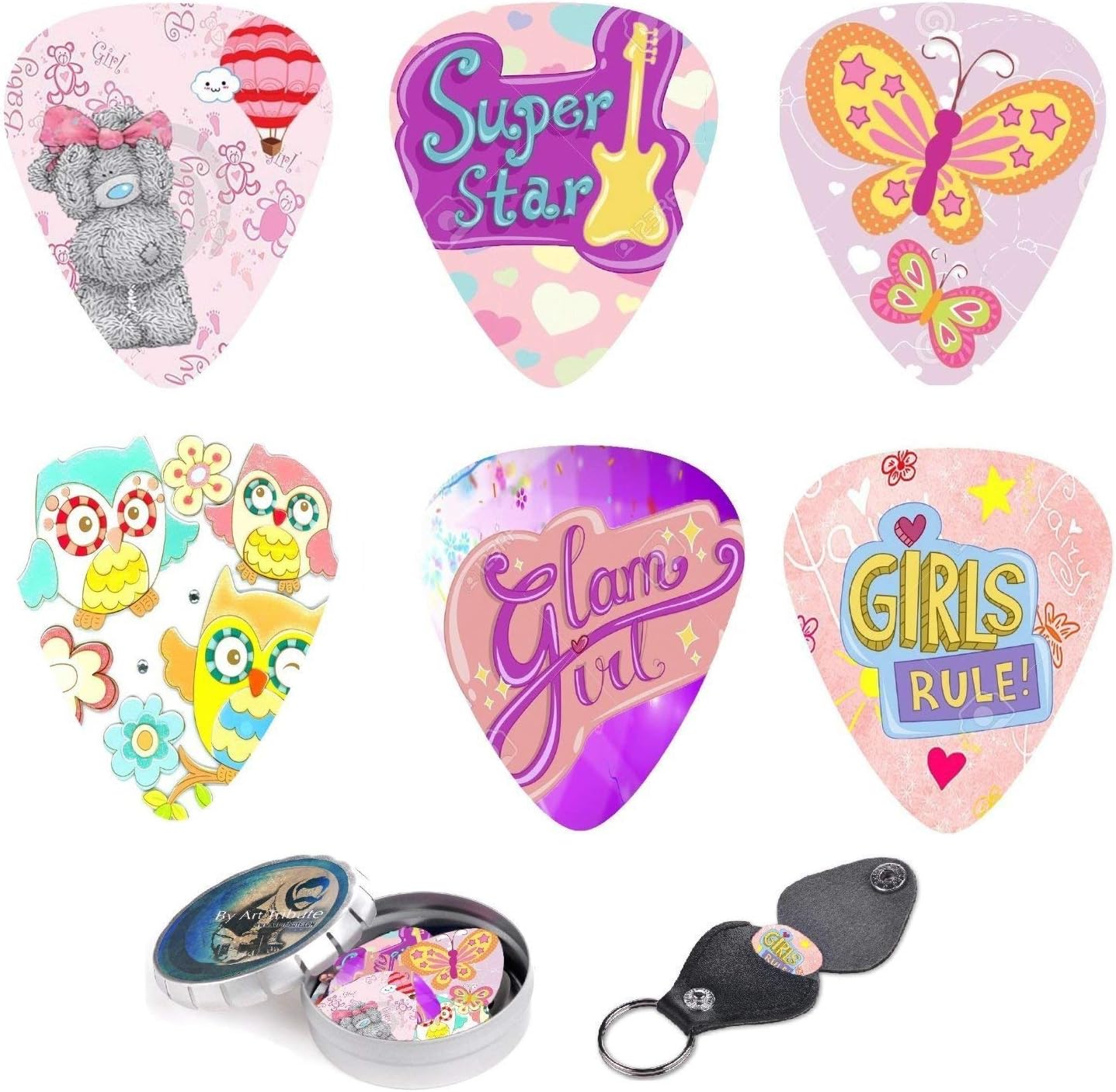Premium Pink Butterfly Guitar Picks Set – GearMustHave