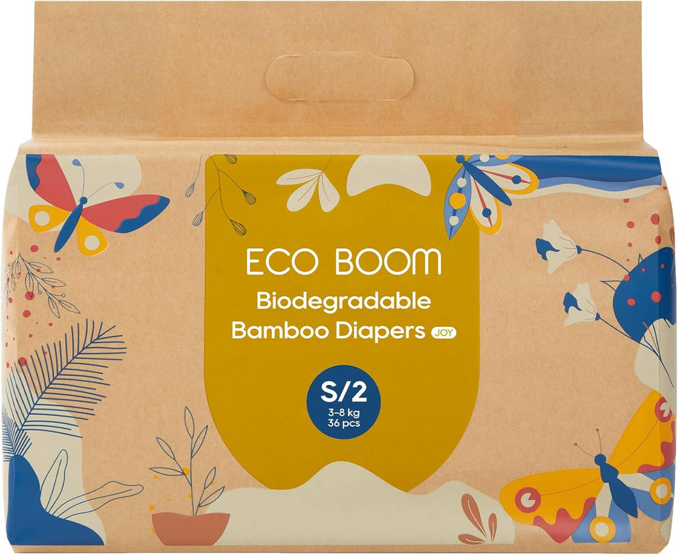 Sustainable Size 2 Bamboo Diapers by ECO BOOM – GearMustHave
