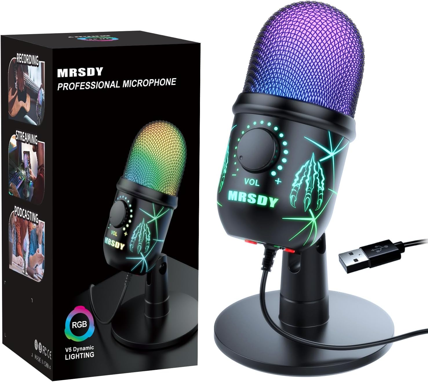 MRSDY RGB Gaming USB Microphone - Crisp Sound, Easy Setup – GearMustHave