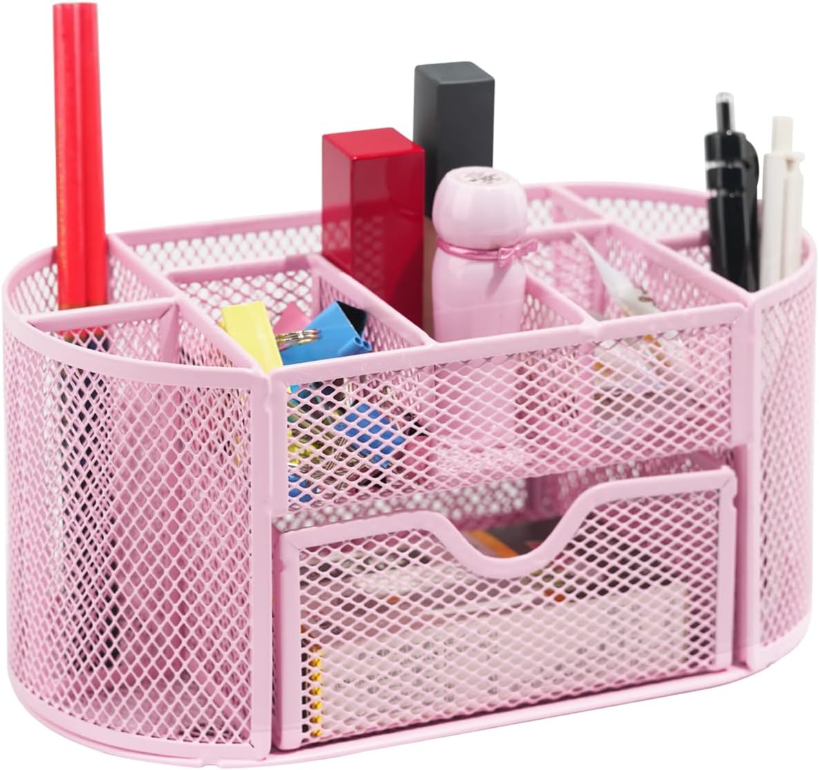 Newkita Cherry Blossom Pink Desktop Organizer - 8 Compartments & Drawe ...