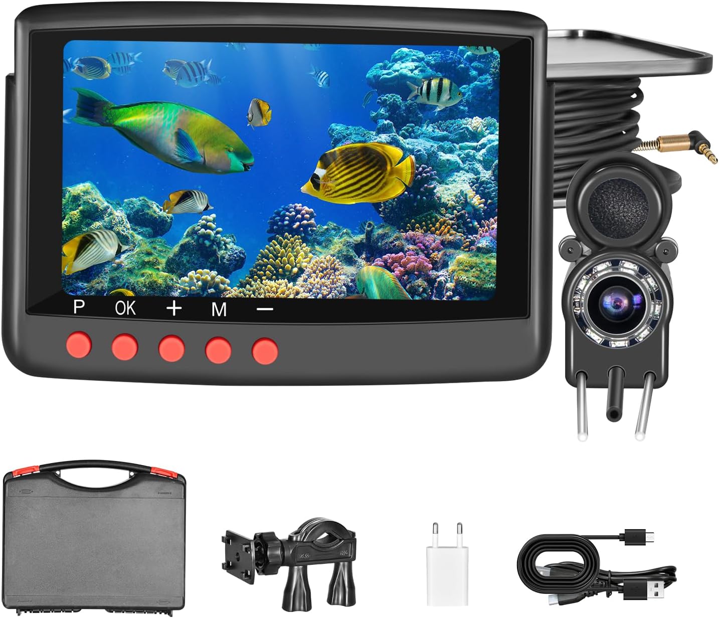 LYCEBELL HD 4K Underwater Fishing Camera - Night Vision, Portable Fish ...