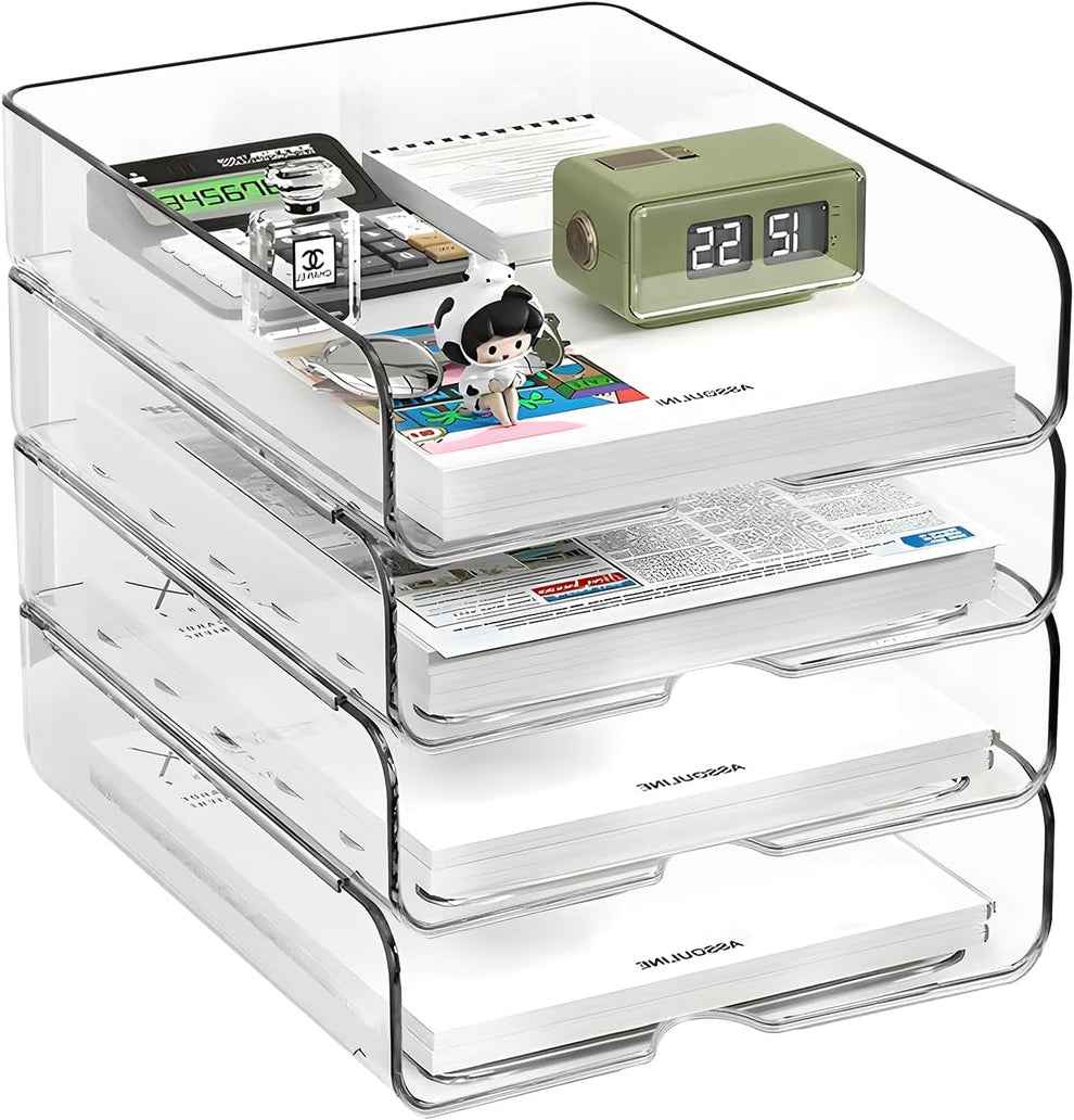 Stackable 4-Tier Desk Organizer: Perfect A4 Storage – GearMustHave