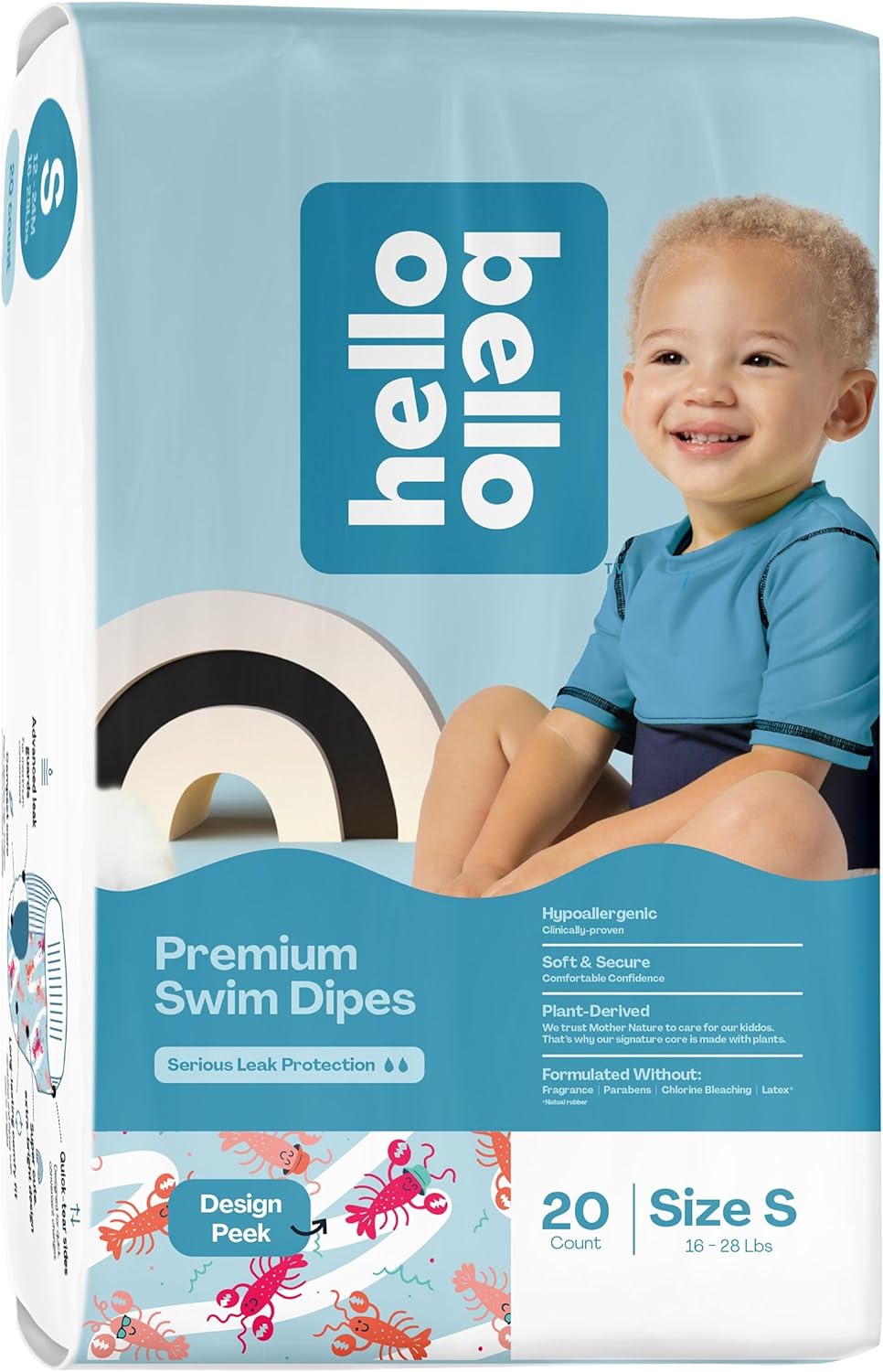 Hello Bello Premium Swim Diapers - Cute Lobster Designs, 20 Count ...