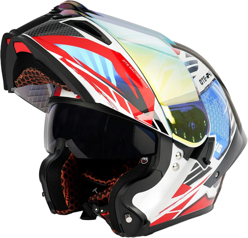 Orthrus LED Full Face Helmet - Flip-Up Dual Visor, DOT Approved ...