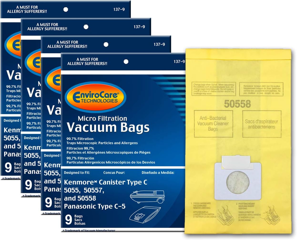 EnviroCare 36-Pack Micro Filtration Vacuum Bags | Kenmore & Panasonic ...