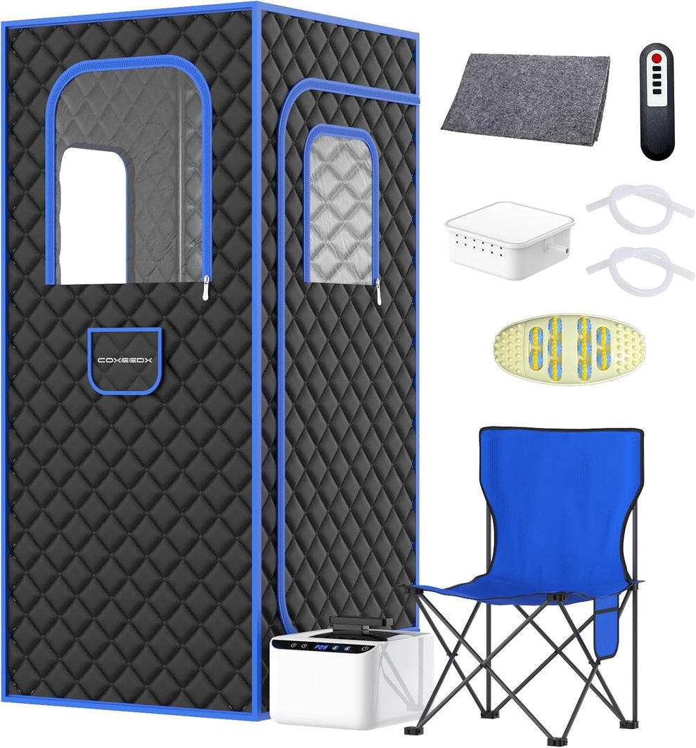 Portable Full Size Sauna Tent: 1000W Steamer, Remote Control – GearMustHave