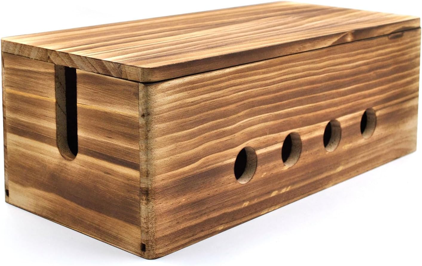 Vintage Walnut Cable Management Box - Declutter Like a Pro! – GearMustHave