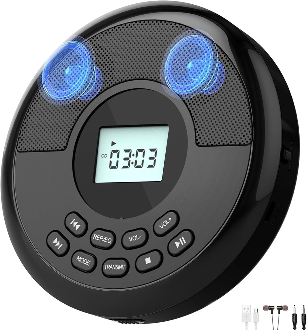 Rechargeable Portable CD Player with Bluetooth – GearMustHave