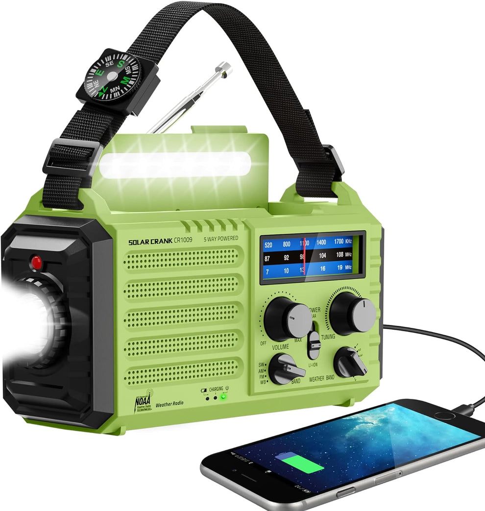 Emergency Hand Crank Radio: NOAA Weather, Solar Charger, SOS Alert ...