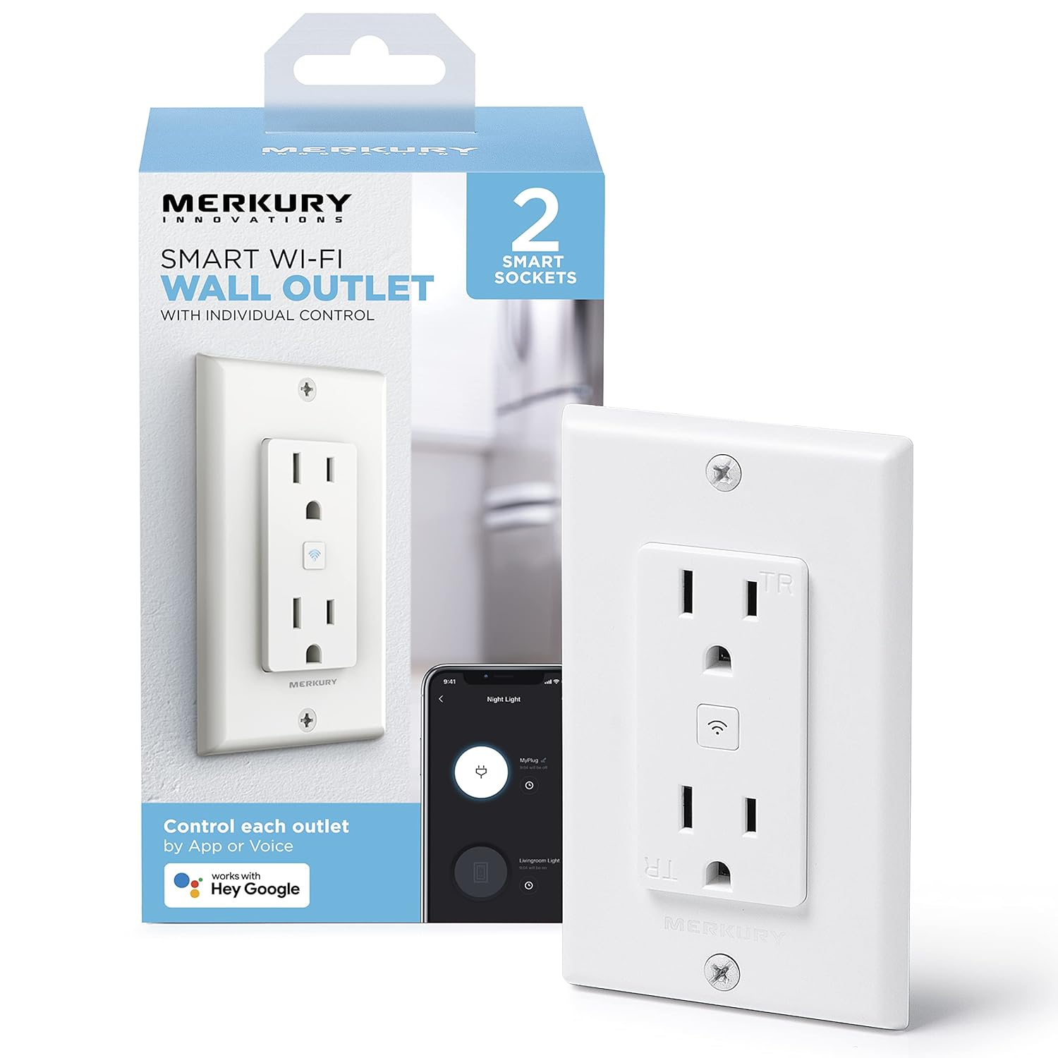 Smart Wi-Fi Outlet by Merkury | Voice Control, Schedule Timers ...
