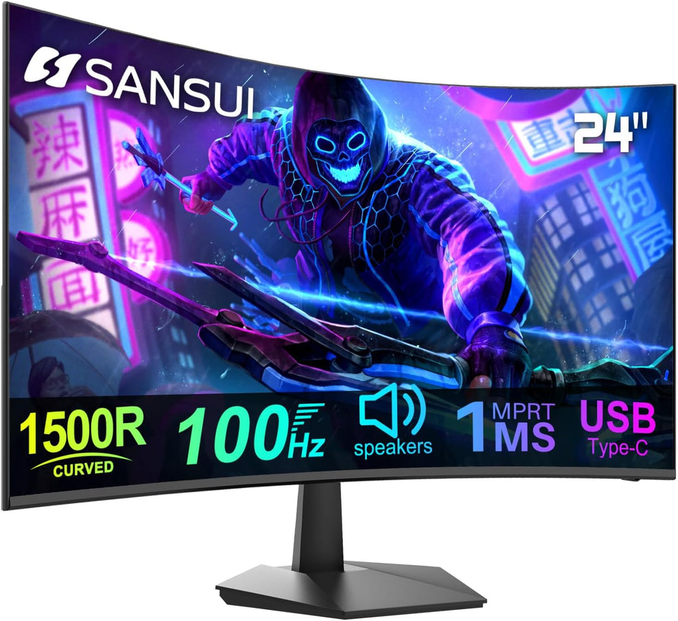 SANSUI 24 Curved Monitor: 100Hz Ultra-Smooth Display – GearMustHave