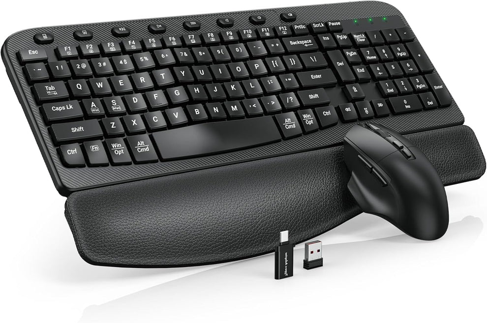 Comfort Silent Typing: Wireless Ergonomic Keyboard & Mouse Set ...