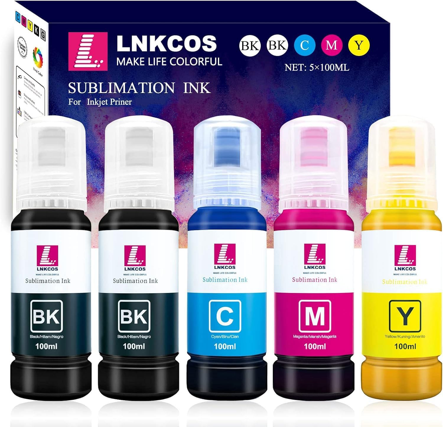 Vivid Colors: 500ML Sublimation Ink for Epson EcoTank – GearMustHave