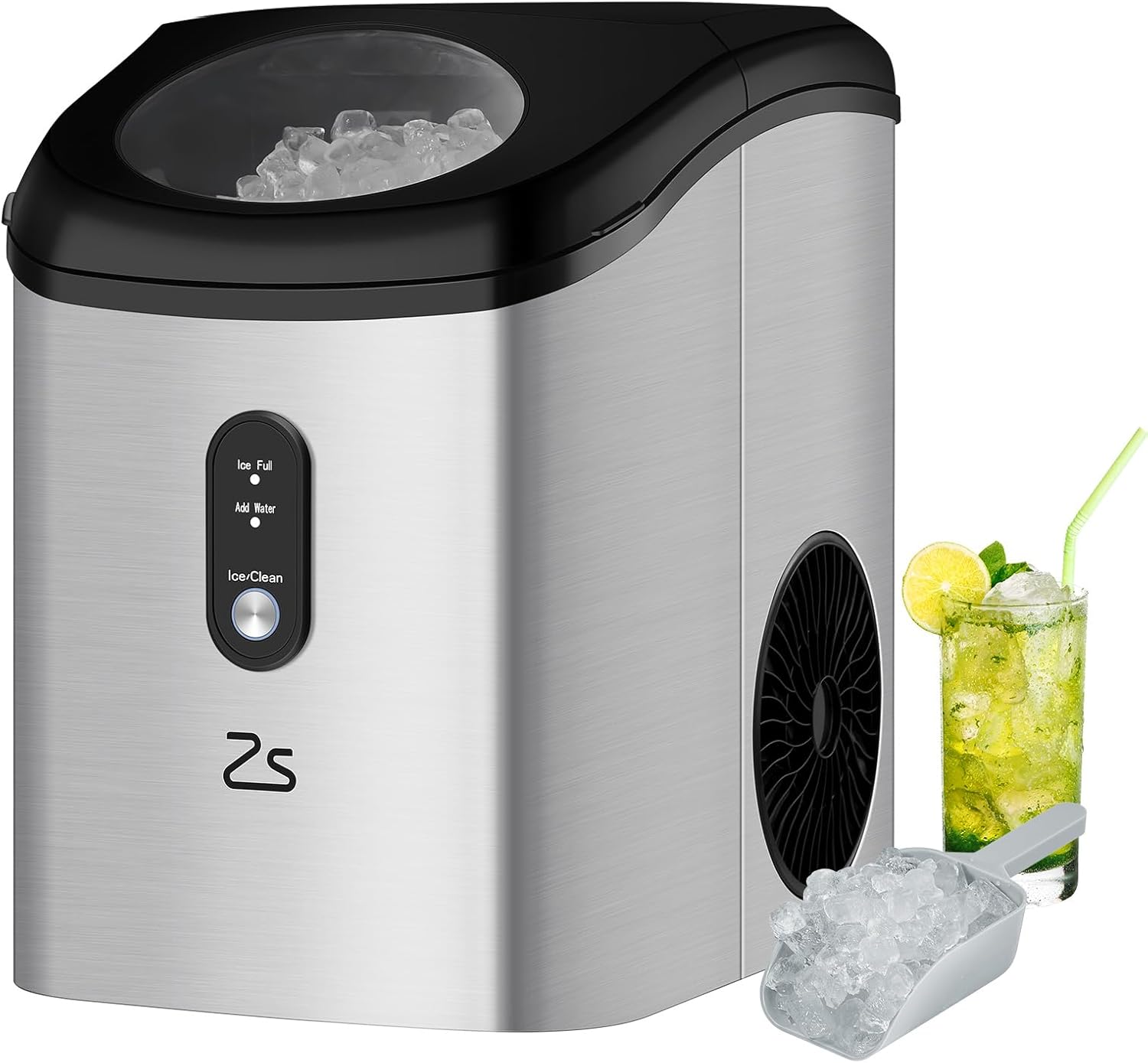 Nugget Ice Maker: Soft Chewable Ice, Self-Cleaning, 33Lbs/24Hrs, One-K ...