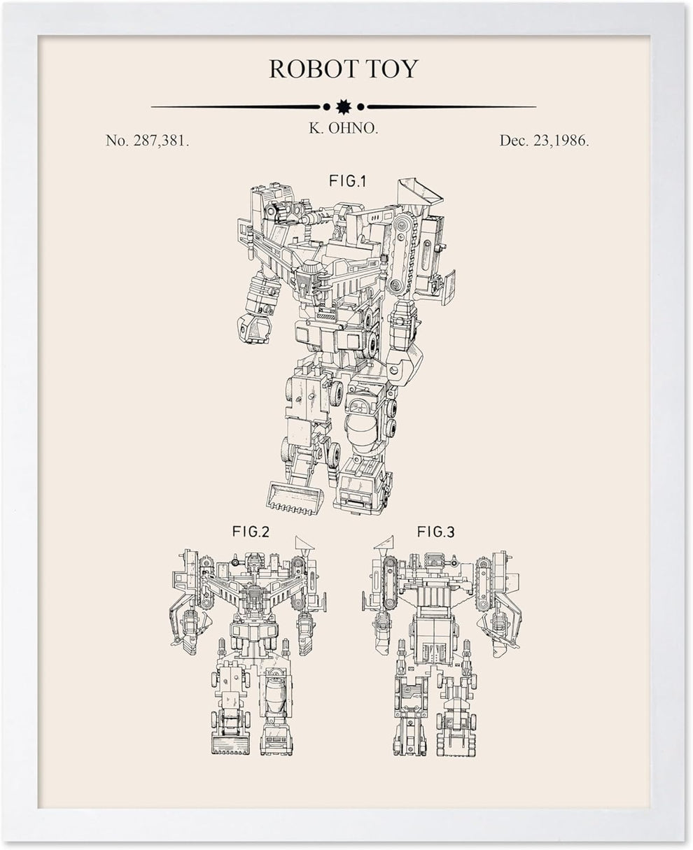 Devastator Robot Blueprint Poster - Transforming Toy Patent Print ...