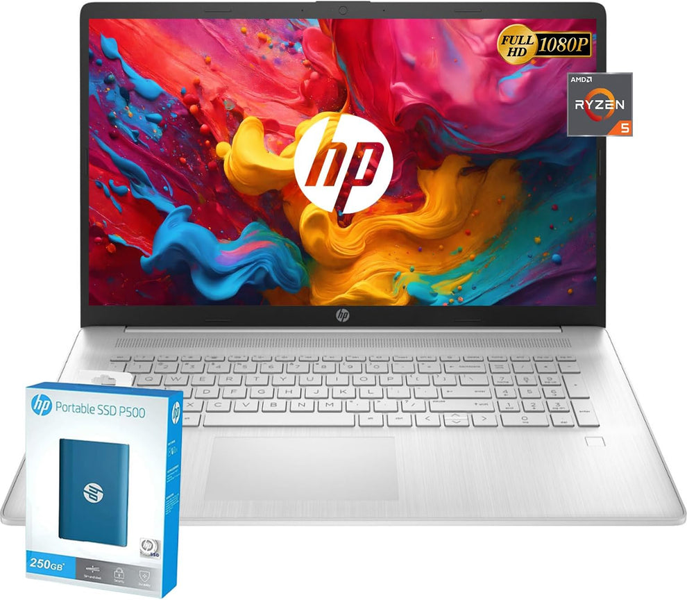 HP 17 Laptop, AMD Ryzen 5 5500U, 32GB RAM, 1TB SSD, Windows 11 Pro ...