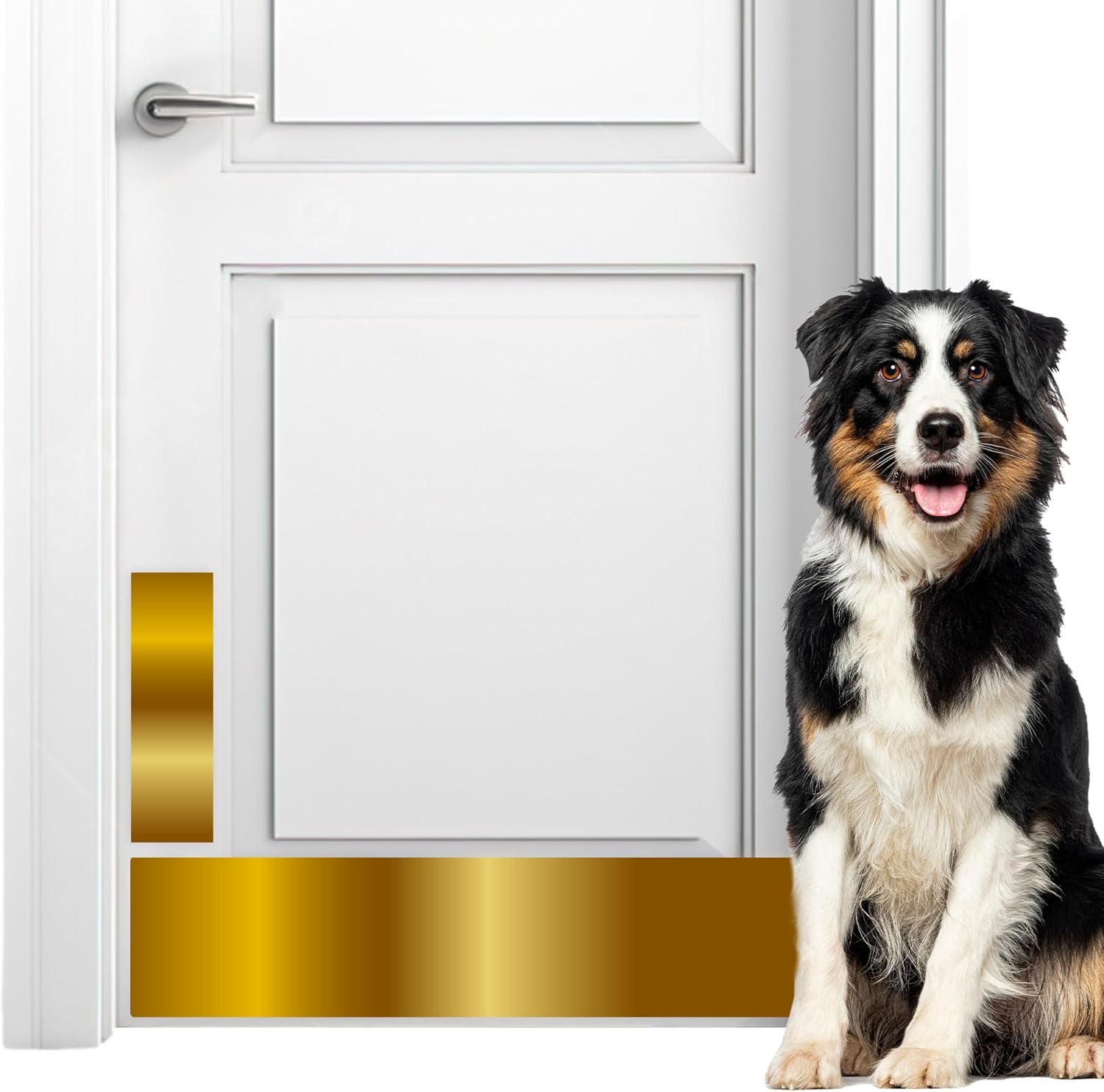 Panther Armor 8x34 Inch Gold Door Kick Plate & Push Plate Set ...