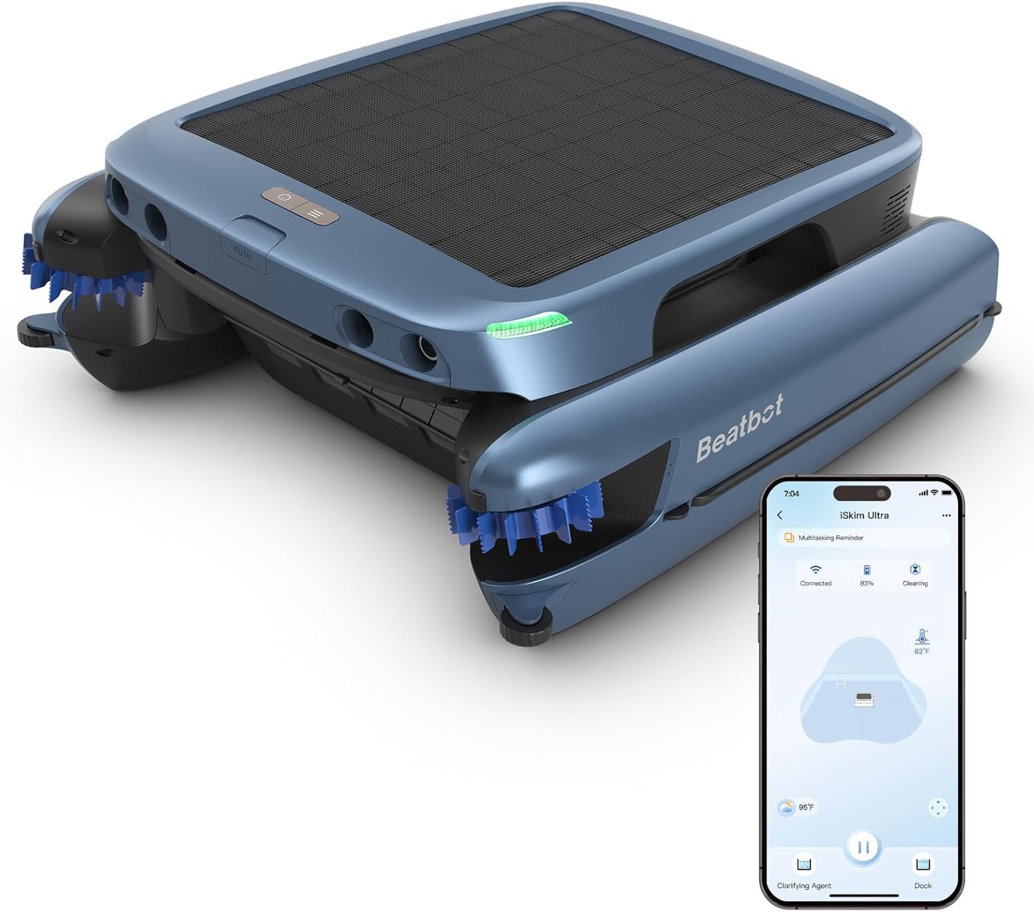 Ultimate Solar Pool Skimmer - App Control, Dual Charging, Water Clarif ...