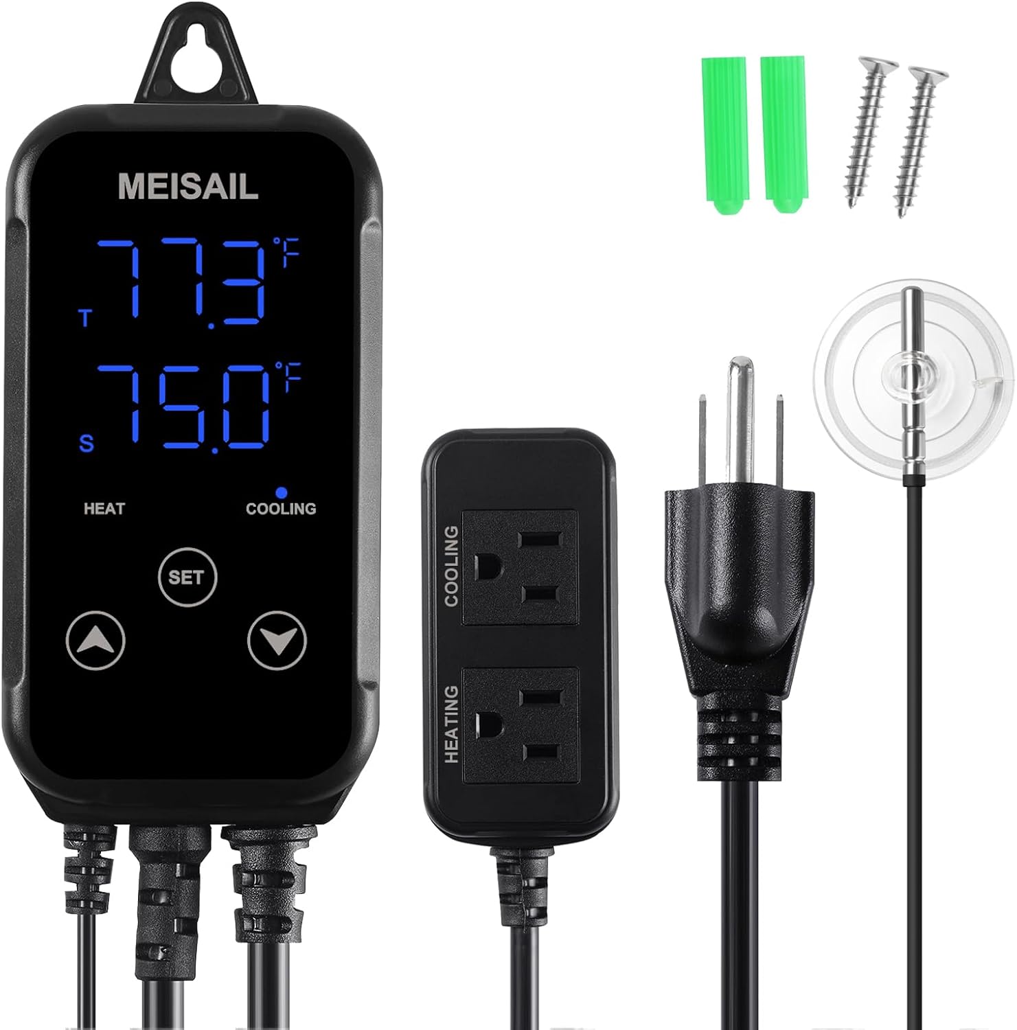 MEISAIL Digital Temp Controller 2-Stage Thermostat - Precision Control ...