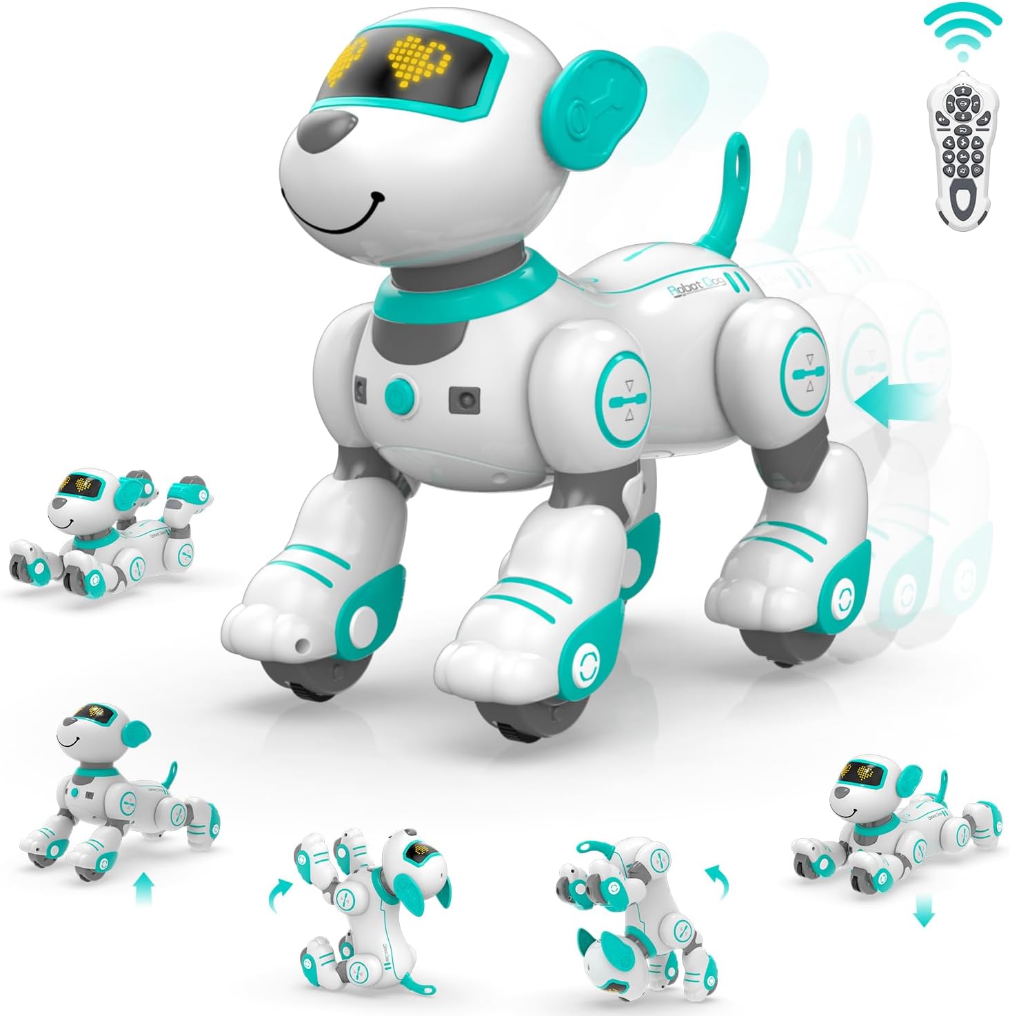 Interactive RC Robot Cat Dog for Kids - Touch Sensing, LED Eyes ...
